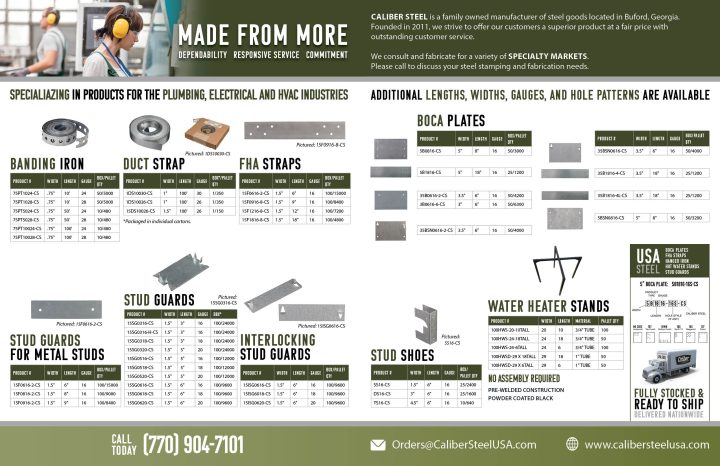LINE SHEET – Caliber Steel