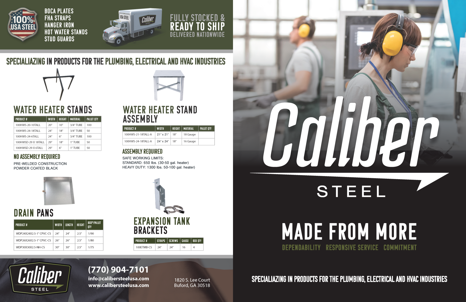 LINE SHEET – Caliber Steel